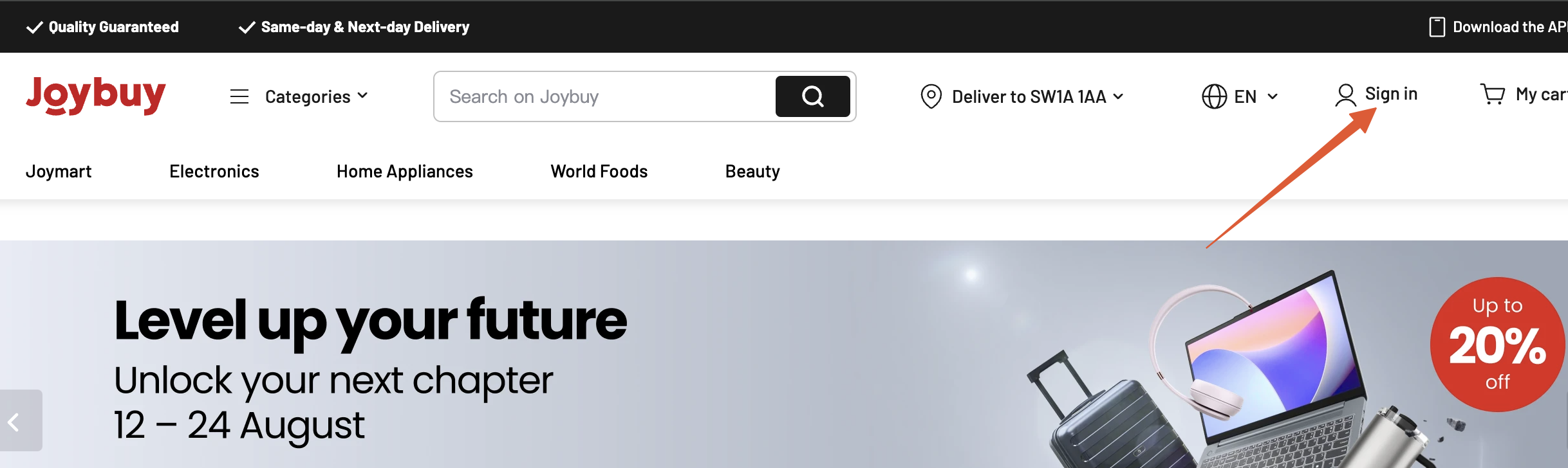 Registration of Joybuy Account – Joybuy